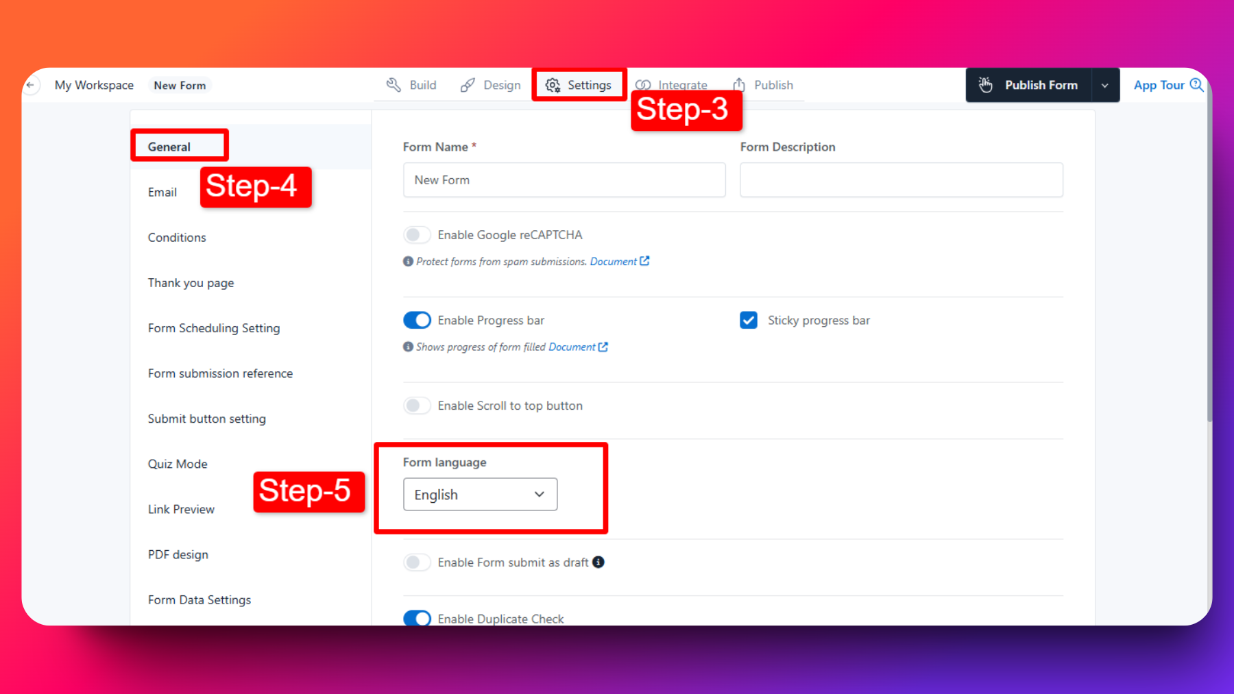 🌐 Changing Form Languages | FormNX