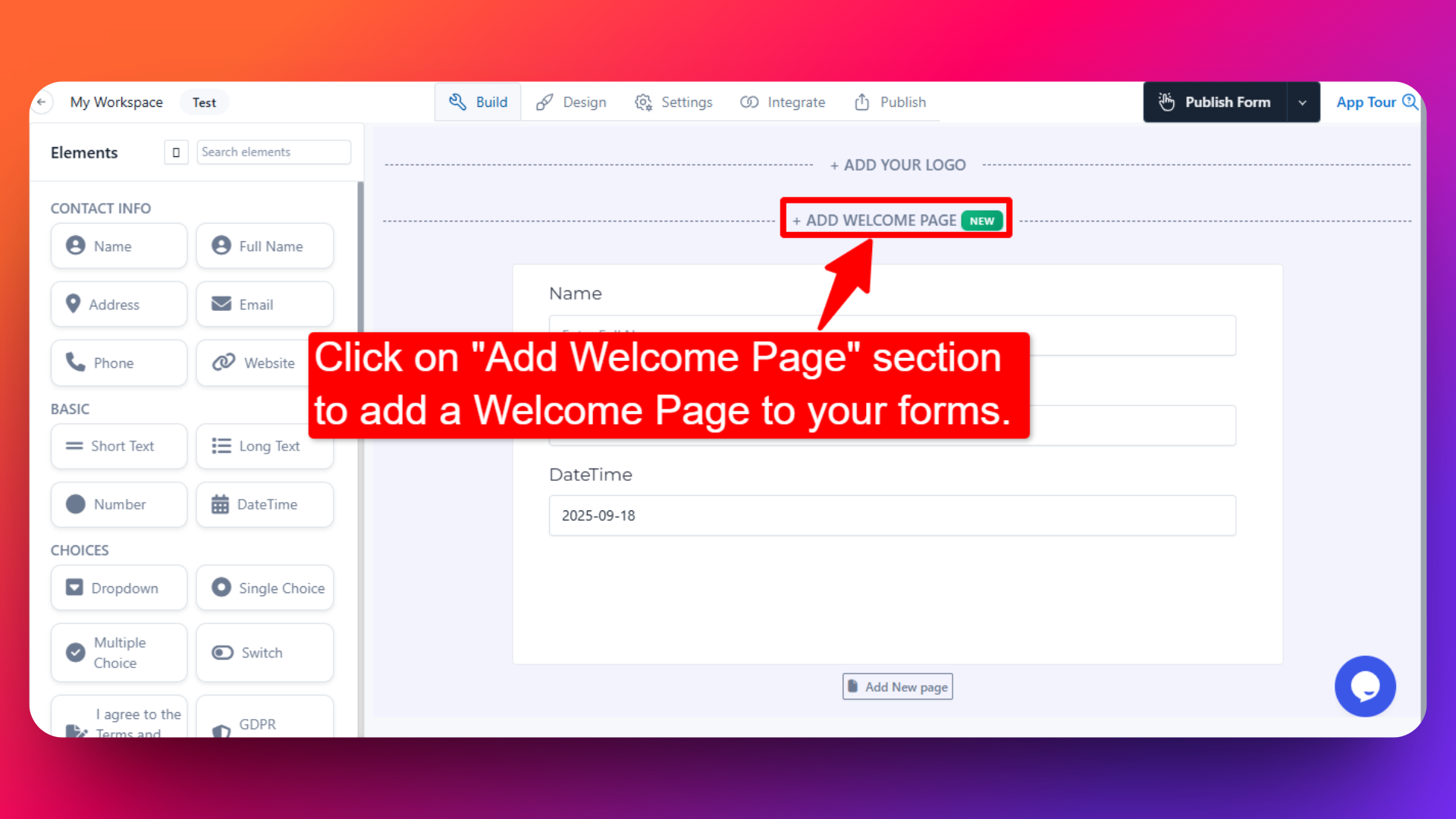 👋 Welcome Page | FormNX